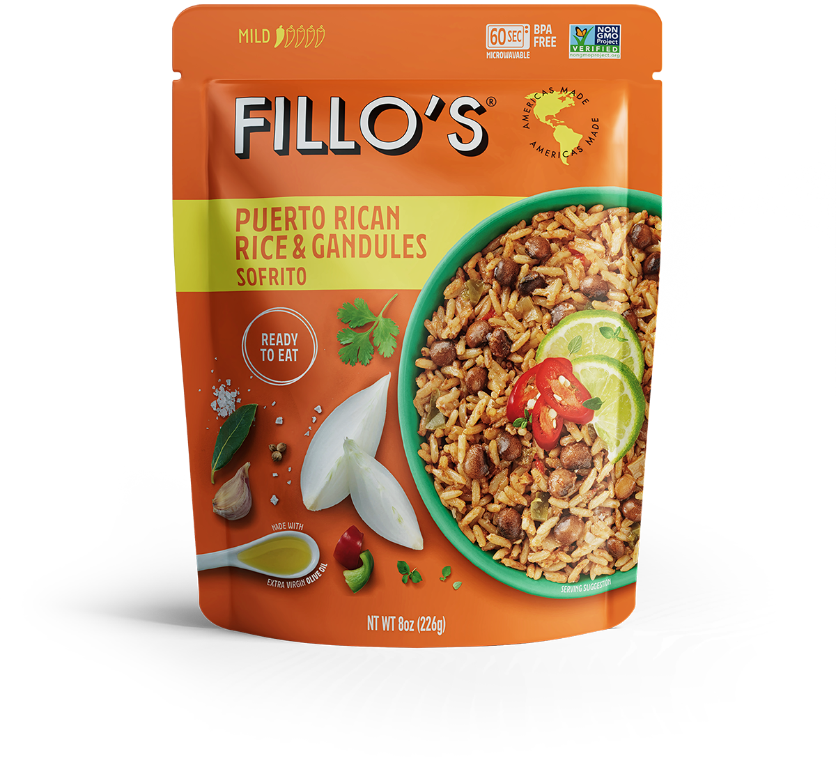 FILLO’S Puerto Rican Rice And Gandules, Ready To Eat Rice With Beans ...